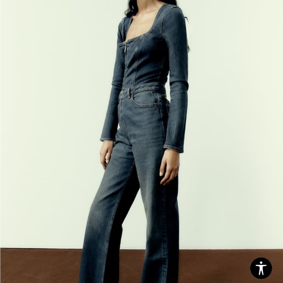 Zara | Pants & Jumpsuits | Zara Denim Trf Jumpsuit Overall Size Xs ...